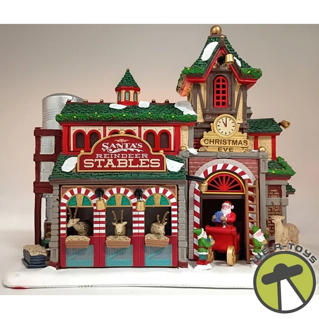 LEMAX SANTA'S REINDEER Stables Polyresin Lighted Building 2022 Lemax ...
