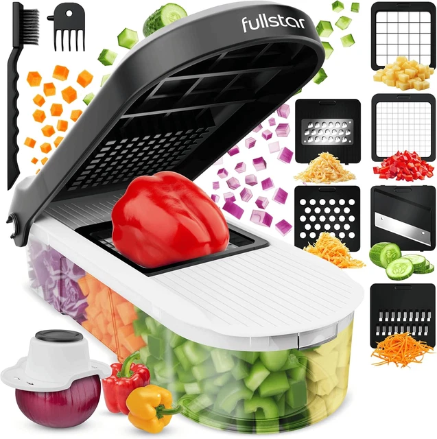 VEGETABLE CHOPPER & Mandoline Slicer 6-in-1 Julienne Dicer Grater ...