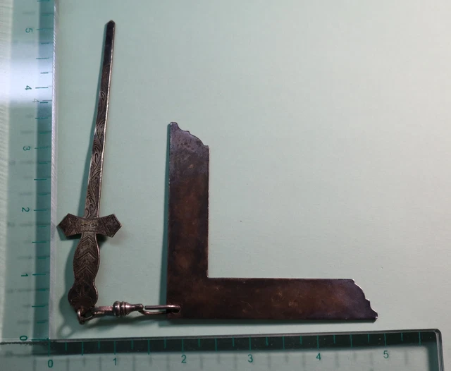 MASONIC MASTER OF the Lodge Tyler Jewel Square & Sword Freemason ...