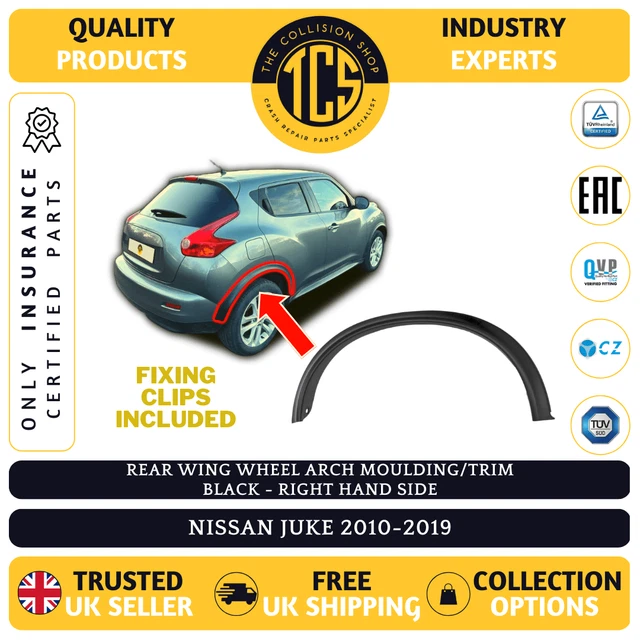 REAR WING WHEEL Arch Moulding/Trim Black For Nissan Juke 2010-2019 ...