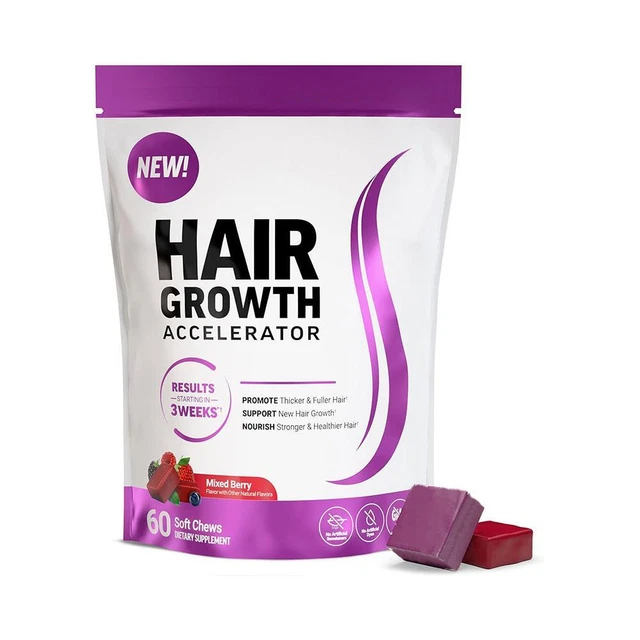 1PACK HAIR GROWTH Accelerator Soft Chews, Hair Growth Gummies Vitamins for Women EUR 9,77 ...