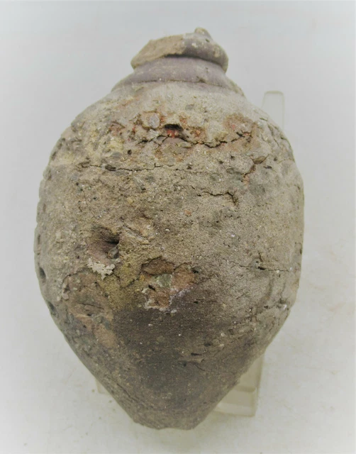 A239 RARE ANCIENT Byzantine Terracotta Throwing Grenade Battle Relic ...
