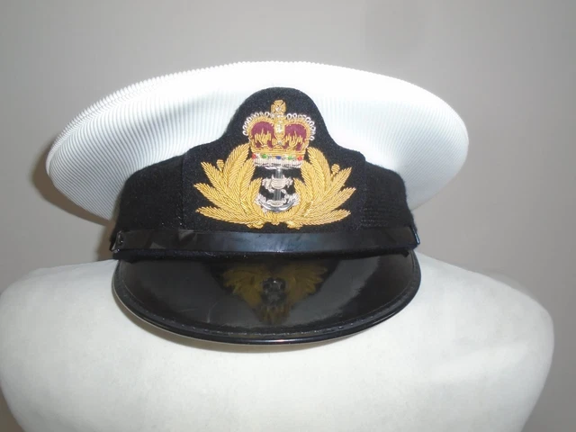 ROYAL NAVY MENS Officers Cap With Badge Size 57Cm Genuine Rn Issue £45. ...