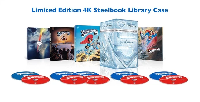SUPERMAN I-IV 5-FILM Collection 4K Metal Box Steelbook US import OOP ...