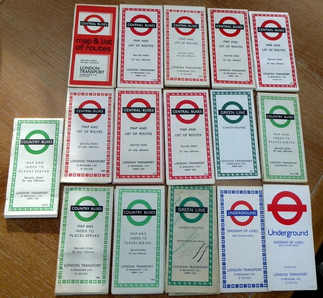 16 X LONDON Transport Route Maps circa 1960's/1970's £24.99 - PicClick UK