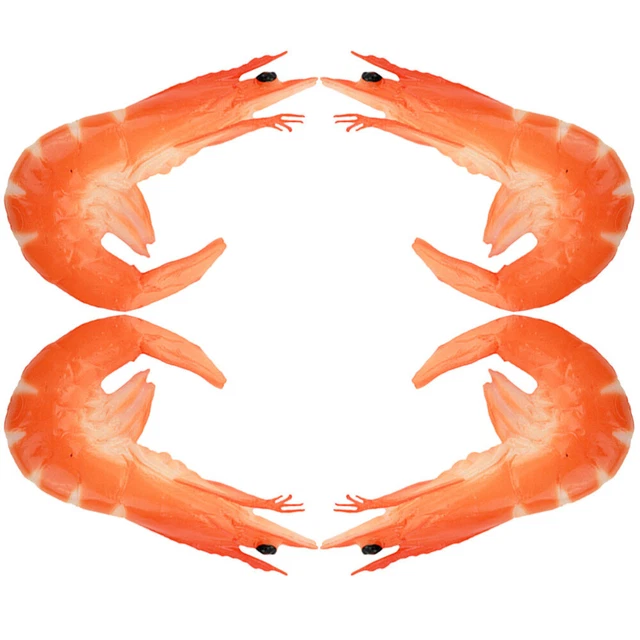 4 PCS MODÈLE De Crevettes Simulées Faux Aliment Décorer Homard EUR 7,99 ...