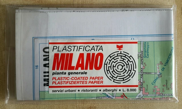 MILANO PIANTA GUIDA - Plastificata Milano pianta generale - Wall Map ...