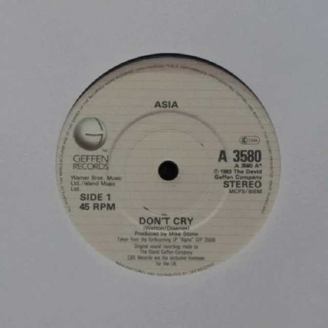 ASIA 'DON'T CRY' Vinyl 7" Single (A 3580) £1.99 - PicClick UK