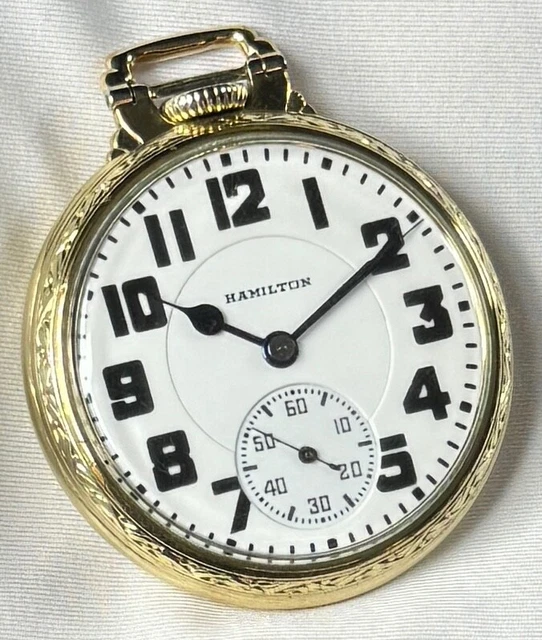 RARE MONTRE DE poche 1937 Hamilton 992E Mod 2 16s 21j Elinvar étui ...