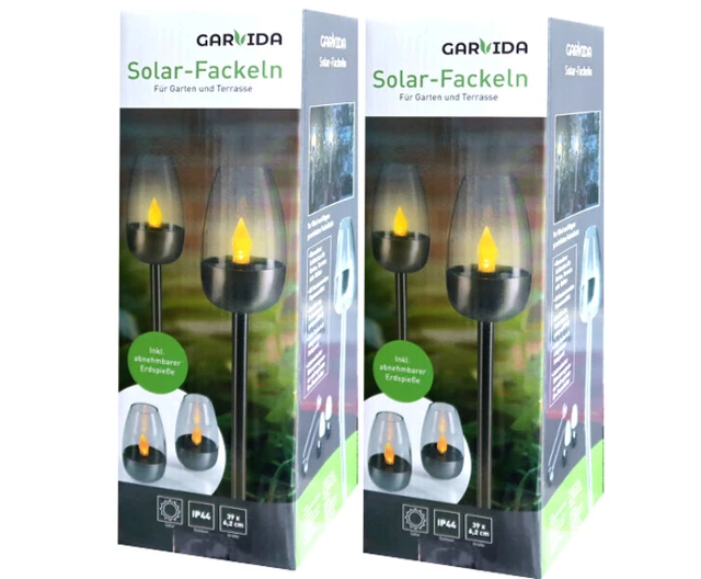 SOLAR-FACKEL 4ER-SET GARVIDA mit faszinierendem Flammeneffekt ...