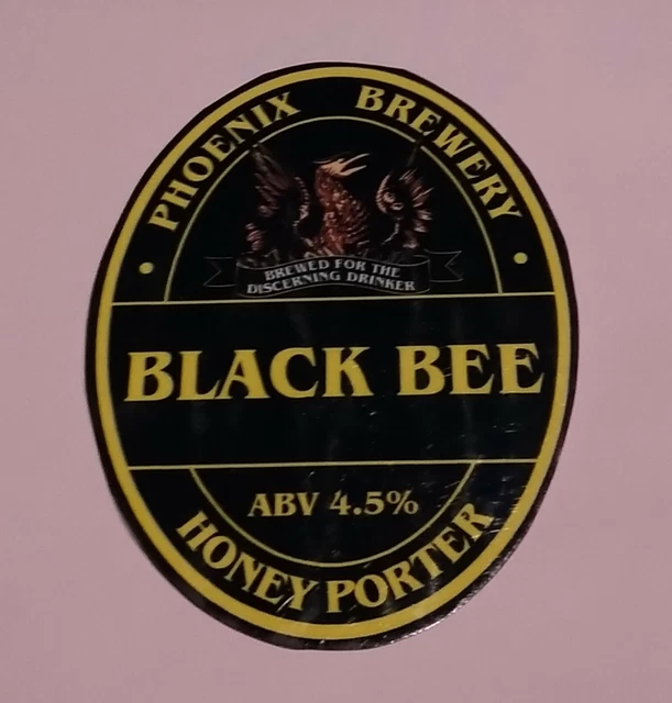 PHOENIX BREWERY HEYWOOD Black Bee Ale Beer Pump Handle Clip Badge Uk 4. ...