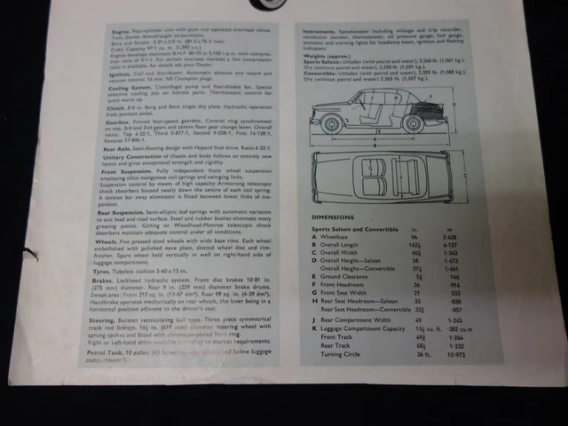 [800 PROMPT DECISION] Sunbeam Rapier/ Catalog Leaflet/ Then-Time/English Version $84.44 ...