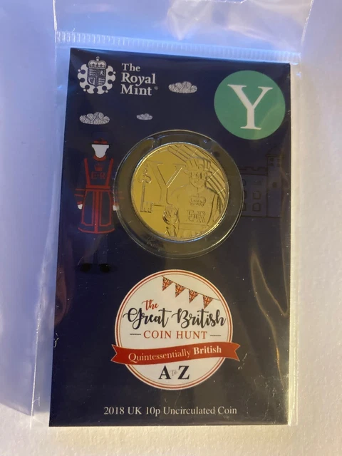 2018 Y YEOMAN WARDER 10p A-Z ALPHABET UNCIRCULATED CARDED SEALED COIN Y ...