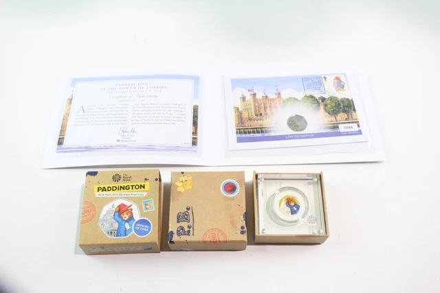 ROYAL MINT WESTMINSTER Silver Paddington Bear 50p Coins With COA £0.99 ...