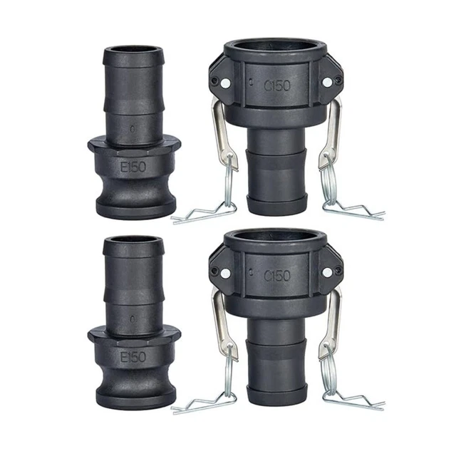 2PC CAMLOCK FITTINGS 112 Inch C Female Coupler with Male E Hose End ...