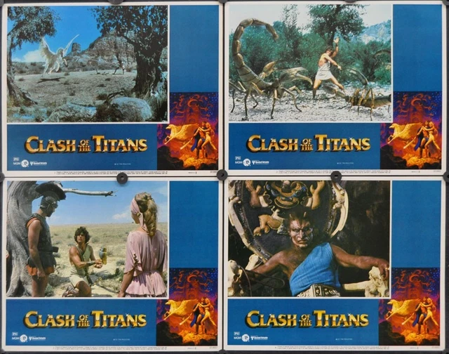 CLASH OF THE TITANS 1981 ORIGINAL 11X14 LOBBY CARD SET LAURENCE OLIVIER £153.11 - PicClick UK