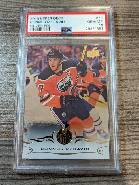 2018-19 UD CONNOR McDAVID Silver FOIL EPACK #75 GRADED PSA 10 GEM MINT ...