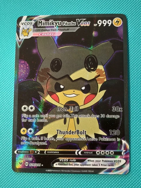 PIKACHU POKEMON MIMIKYU Pika Carte Card Holo Prism Flash Foil Manga ...