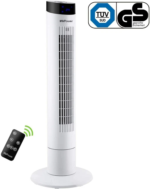 OSCILLATING TOWER FAN with Remote Control, Floor Fan with 102CM Height ...