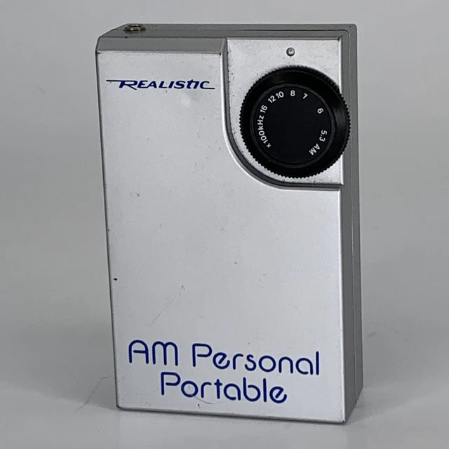 REALISTIC AM PORTABLE radio Transistor Battery Operated Silver Vintage ...