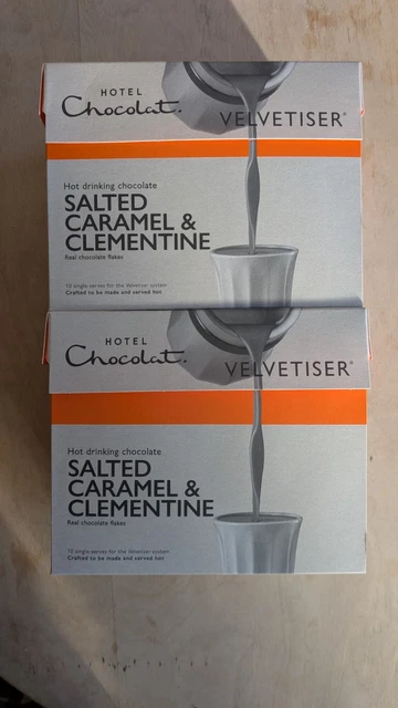 2X HOTEL CHOCOLAT Velvetiser Hot Chocolate Sachets Salted Caramel ...