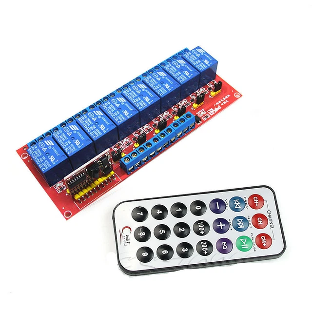 MULTI-FUNCTION INFRARED REMOTE Control 8-Channel Relay Module 5V ...