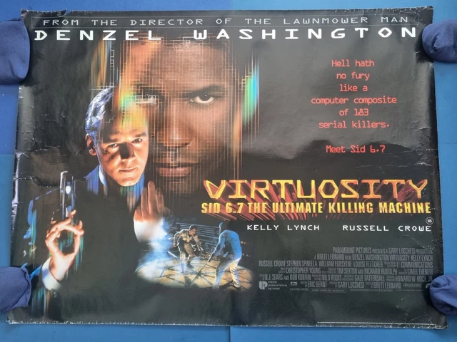 VIRTUOSITY ORIGINAL QUAD Movie Poster - 1995 - Denzel Washington ...