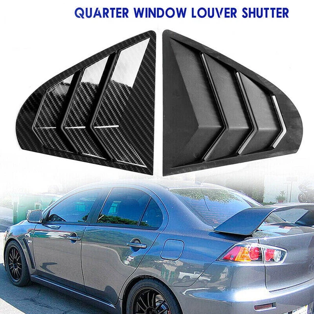 2X CARBON FIBER Quarter Window Louver Shutter For Mitsubishi Lancer EVO ...