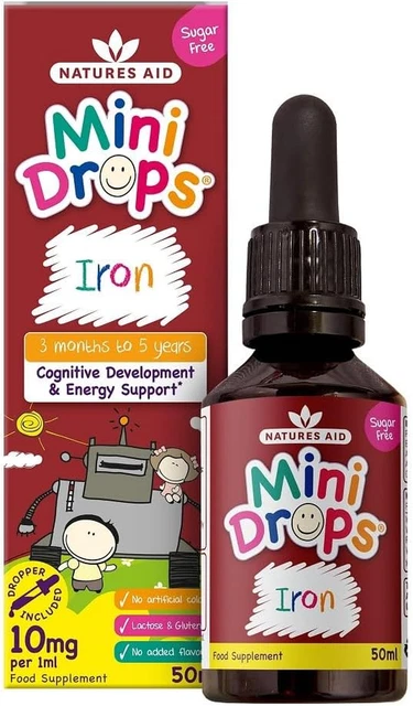 IRON MINI DROPS for Infants and Children, Cognitive Development, Sugar ...