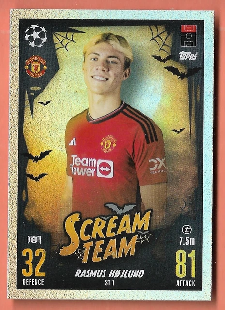 TOPPS MATCH ATTAX 2023-2024 CARD N.ST1 Rasmus Hojlund Manchester UTD ...