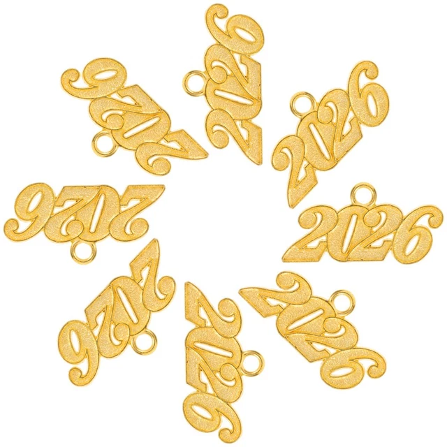 50PCS 2026 CHARMS 2026 Number Pendants Graduation Tassel Charm Keychain ...