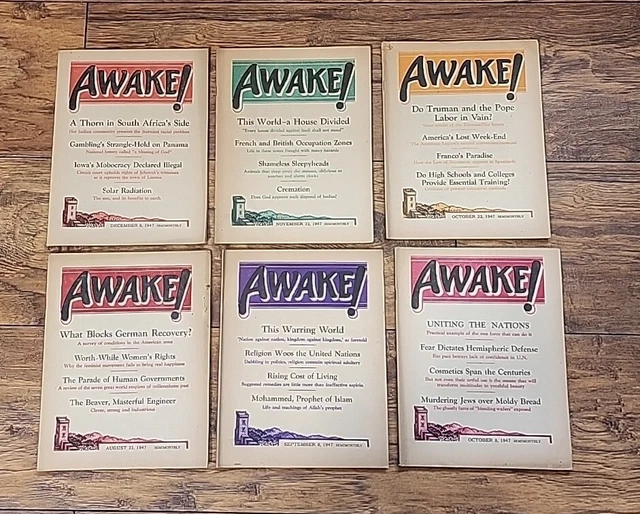 LOT OF 6 Awake Magazines 1947 Jehovah's Witness watchtower Ibsa £7.99 ...
