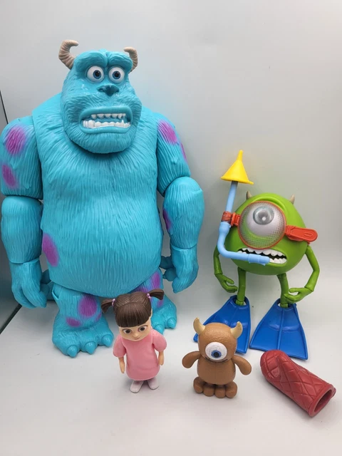 DISNEY PIXAR MONSTERS Inc Mike Sulley Boo & Little Mikey Teddy Figures ...