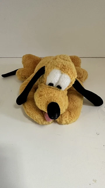 DISNEY PARKS PLUTO Plush Stuffed Animal Laying Down With Green Collar ...