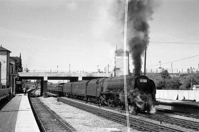 35MM NEGATIVE BR ex-LMS Princess Coronation Steam Loco 46251 Tamworth ...