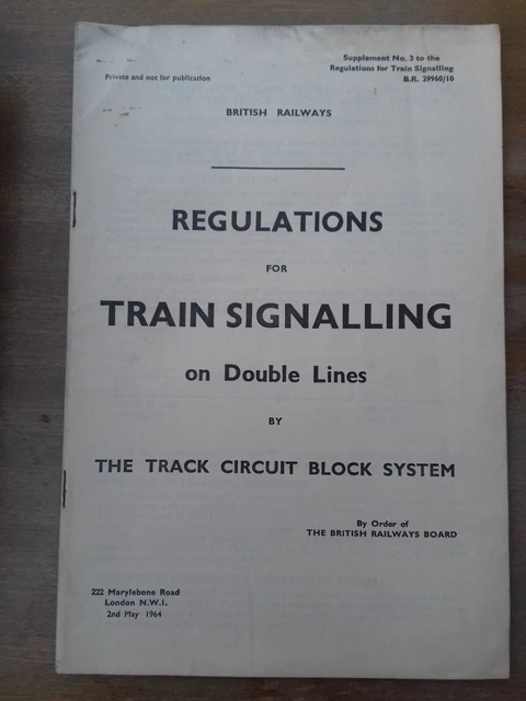 BRITISH RAILWAYS REGULATIONS for Train Signalling Double Line (PB,1964) (230135) £5.00 - PicClick UK