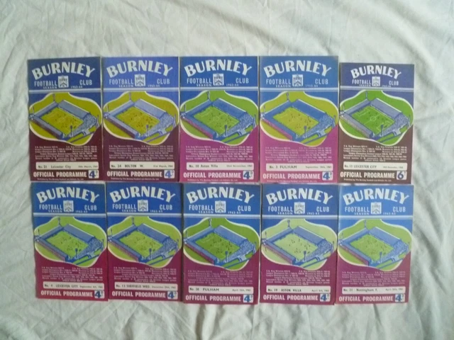 BURNLEY 1960 'S Football Programme Job Lot Rare ref0145 £11.99 ...