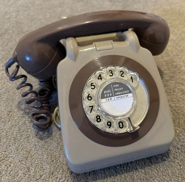 VINTAGE GPO ROTARY Dial Telephone 706 In Elephant Grey & French Grey £9 ...