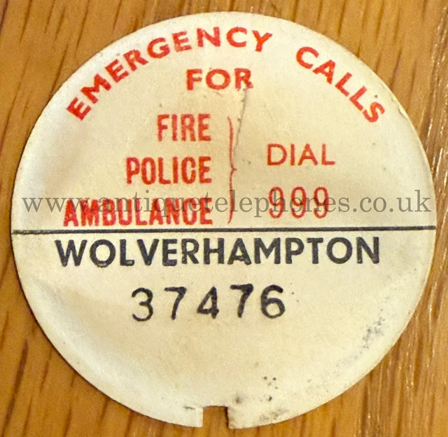 GENUINE GPO TELEPHONE dial label WOLVERHAMPTON 37476 BB £6.96 - PicClick UK