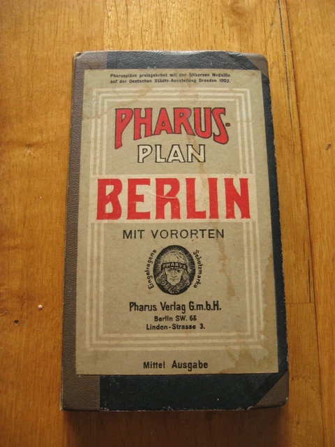 ALTER PHARUS PLAN Stadtplan Berlin mit Vororten Mitte lere Ausgabe um ...