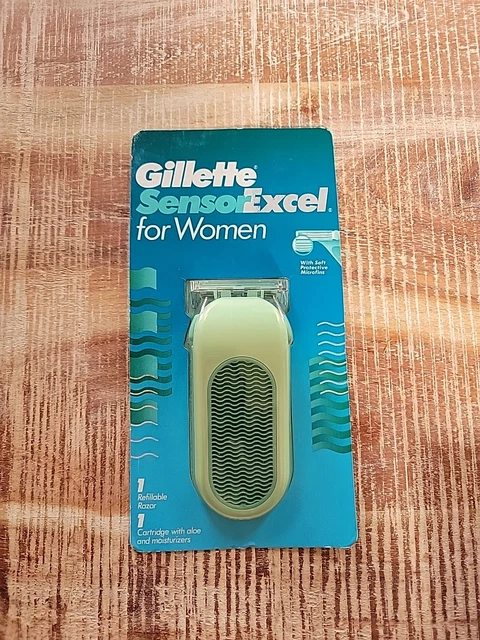 VTG 1996 GILLETTE Sensor Excel for Women Green Razor Handle 1 Cartridge ...