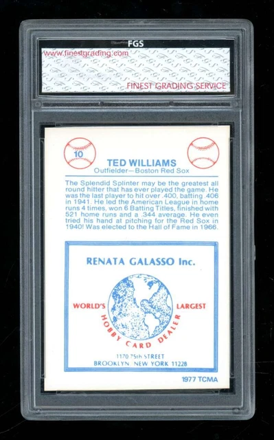 1977 TCMA RENATA Galasso Ted Williams #10 FGS 10 Boston Red Sox ZZ2778 ... 1977 TCMA RENATA Galasso Ted Williams #10 FGS 10 Boston Red Sox ZZ2778 ...