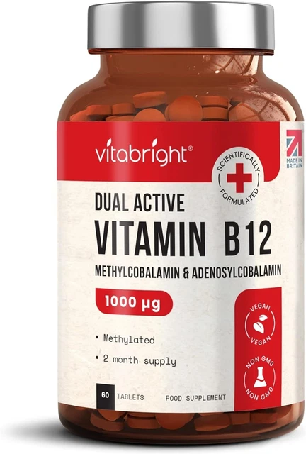 VITAMIN B12 TABLETS - 1000mcg High Strength - Dual Active ...