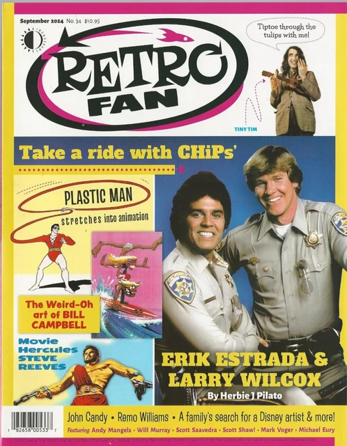 RETRO FAN MAGAZINE 34 September 2024 CHiPs Tiny Tim Plastic Man Bill ...