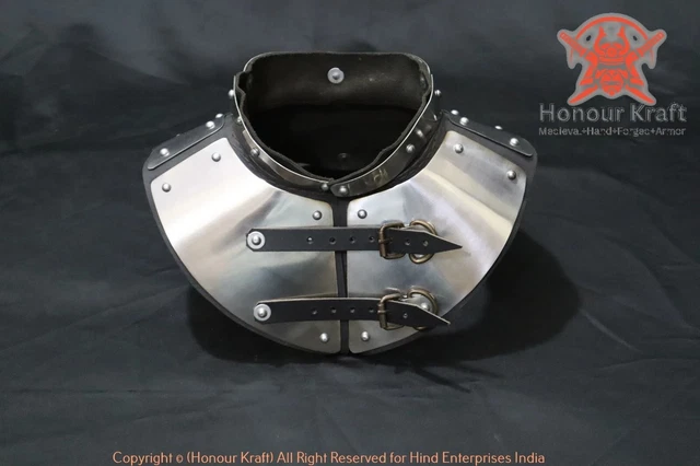 STEEL GORGET NECK Guard | Premium Medieval Armor with Leather Comfort £ ...
