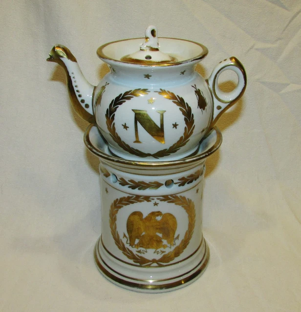 RARE TISANIERE STYLE EMPIRE NAPOLEON ANCIENNE PORCELAINE PARIS Tea ...