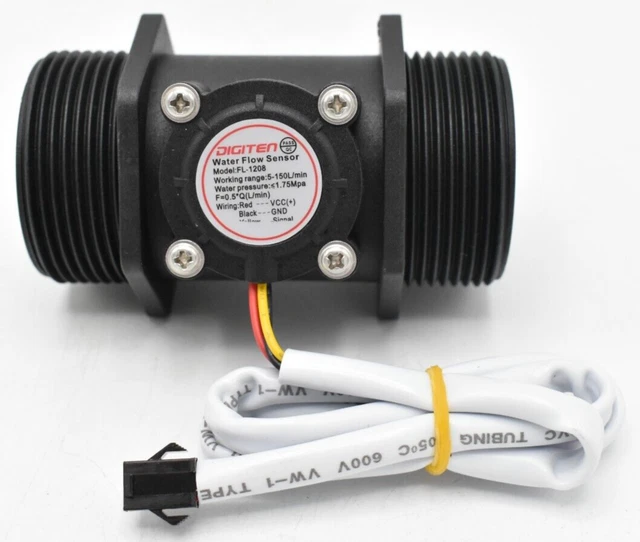 DIGITEN G1-1/2& 1.5& Water Flow Hall Effect Sensor Flowmeter FL-1208 ...