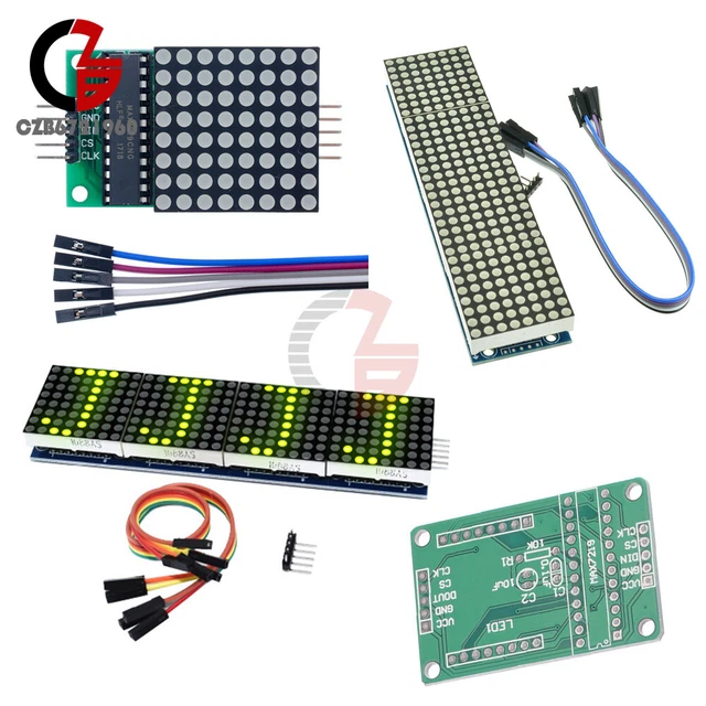 MAX7219 DOT MATRIX Module Microcontroller 8x8 8x32 LED Display Dot ...