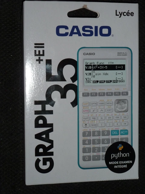 CALCULATRICE CASIO GRAPH Graphique 35E+II Mode Examen + Menu Python Neuve 35 EII EUR 67,99 ...