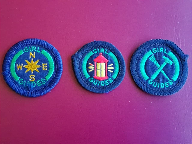 VINTAGE GIRL GUIDE interest badges map reader , emergency helper ...